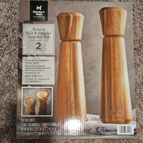 Kitchen | Members Mark Acacia Salt Pepper Grinder Set | Poshmark